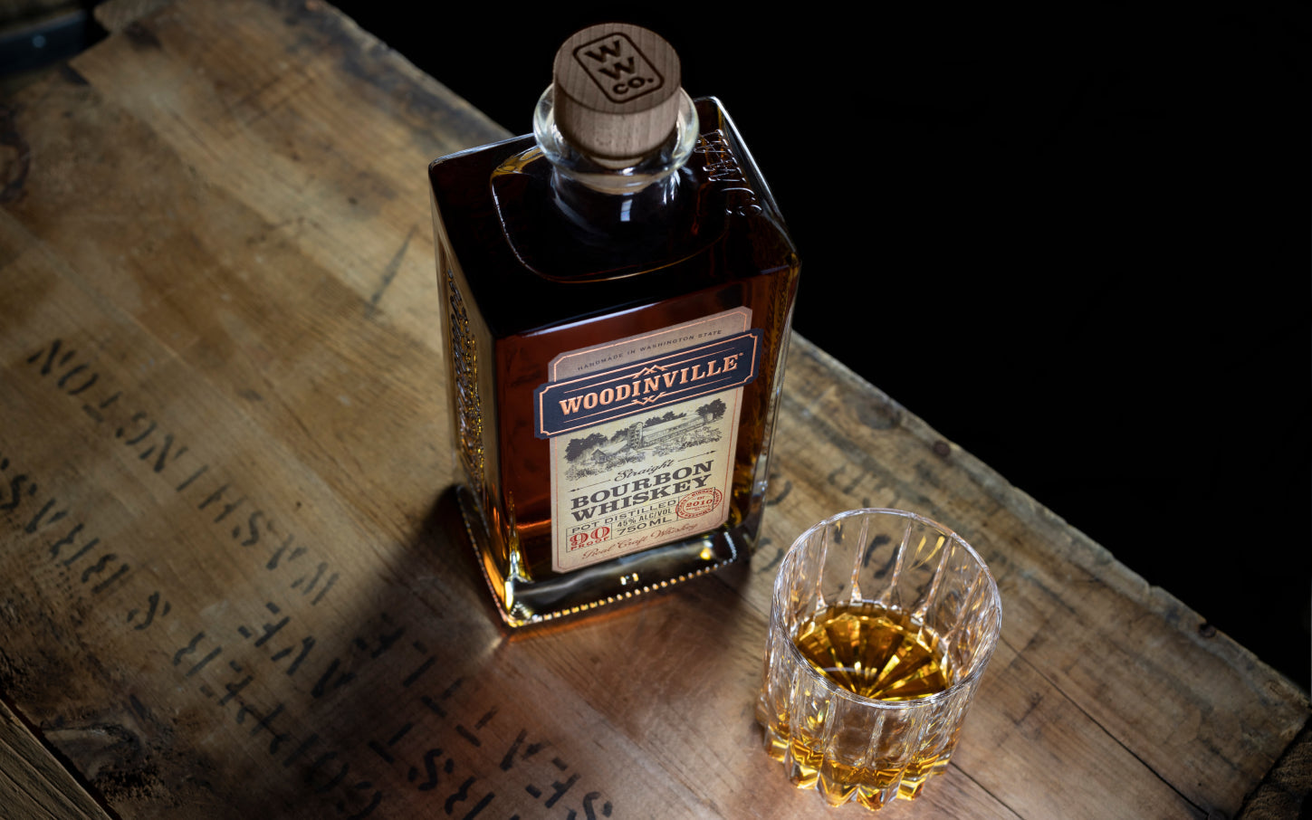 Woodinville Straight Bourbon Whiskey Finished with Toasted Applewood S ...
